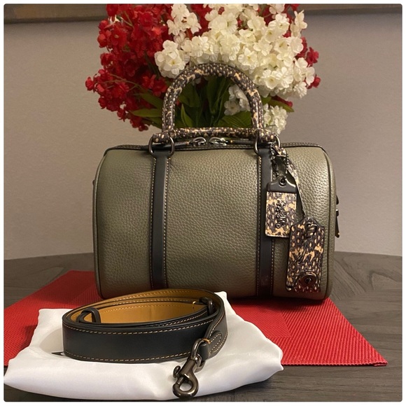 Coach | Bags | Nwt Coach Army Green Ruby Satchel 25 In Colorblock With ...